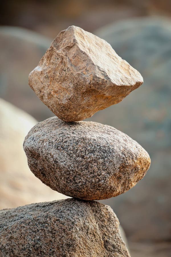A Stack of Rugged Stones Carefully Balanced Against a Natural ...