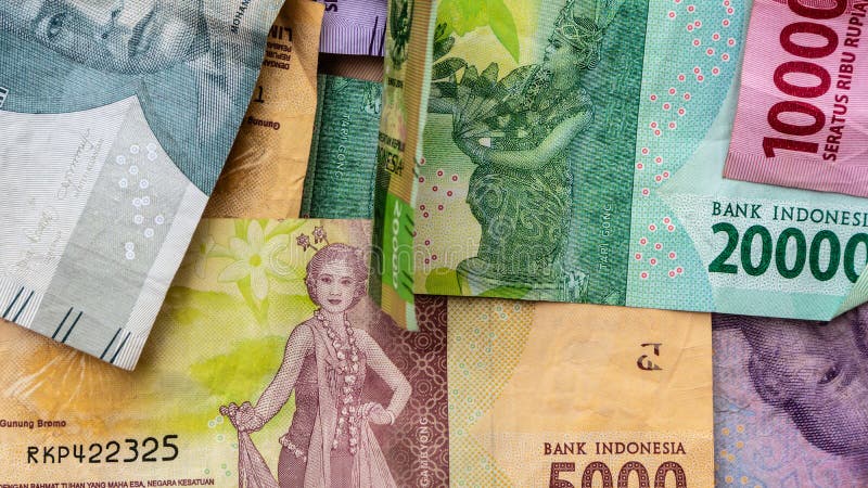 Stack of Rupiah Banknotes As Background Stock Image - Image of bill ...