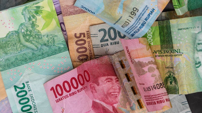 Stack of Rupiah Banknotes As Background Stock Image - Image of paying ...
