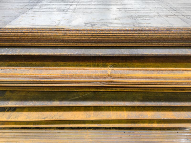 Stack of Rusted Sheet Metal - Close-up with Selective Focus Stock Image ...