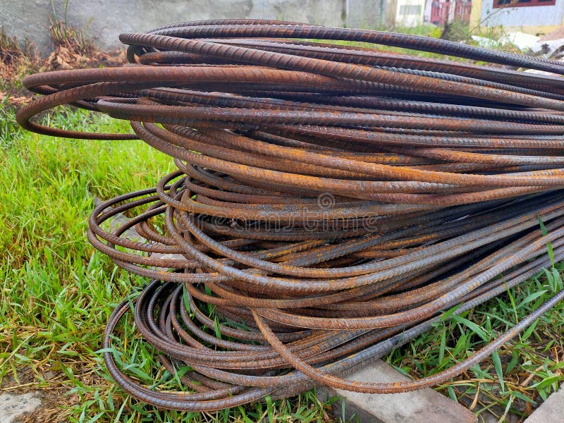 A Stack of Rusty Deformed Steel Bar Stock Photo - Image of deformed ...
