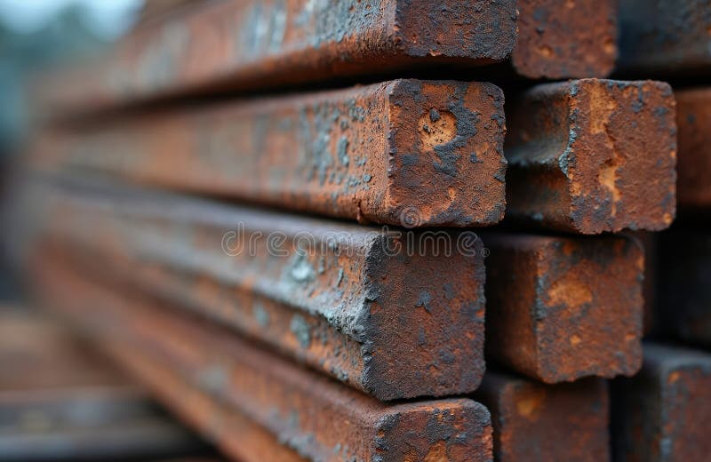 Stack of Rusty Shipping Containers in Industrial Area Stock Image ...