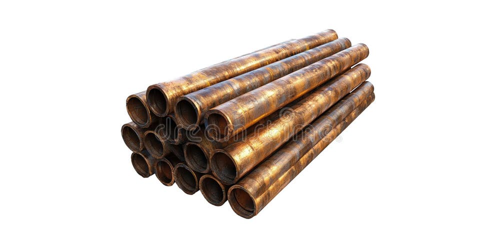 Stack of Rusty Metal Pipes. Industrial Construction Materials and ...