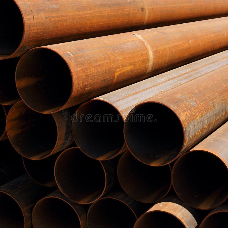 Stack of rusty pipes stock image. Image of texture, brown - 55044977