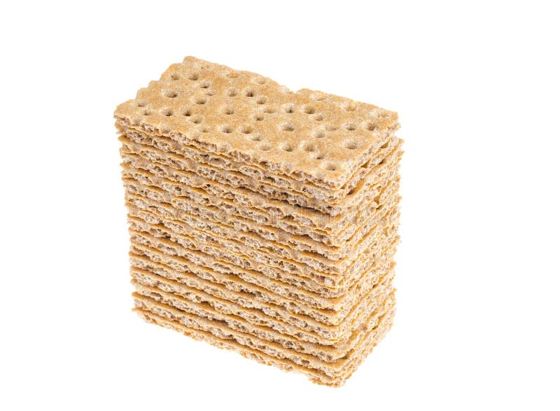 Stack of Rye Crisps Isolated on White Background. Stock Image - Image ...