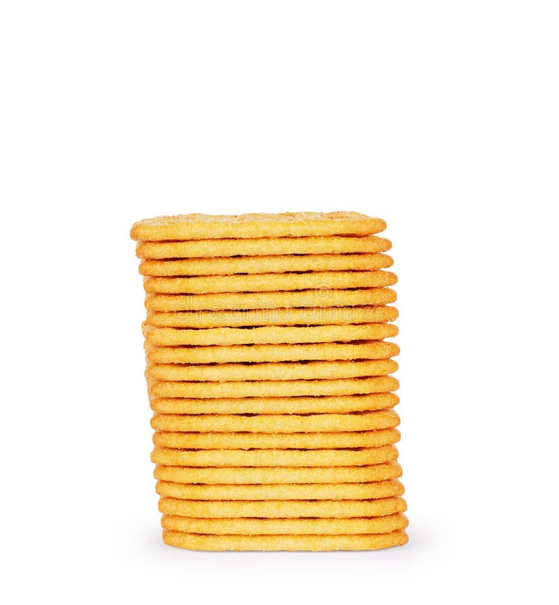 Cracker Stack on White Background Stock Image - Image of color, baked ...