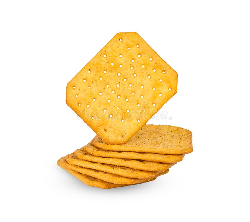 Stack of Saltine Crackers Isolated on White Background Stock Photo ...