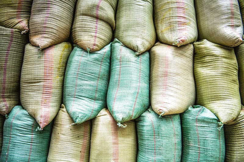Stack of sand bags stock photo. Image of heavy, flooding - 304313658