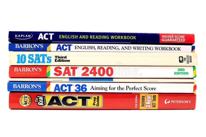 Stack of SAT Books Contain Standardized Practice Tests for University ...