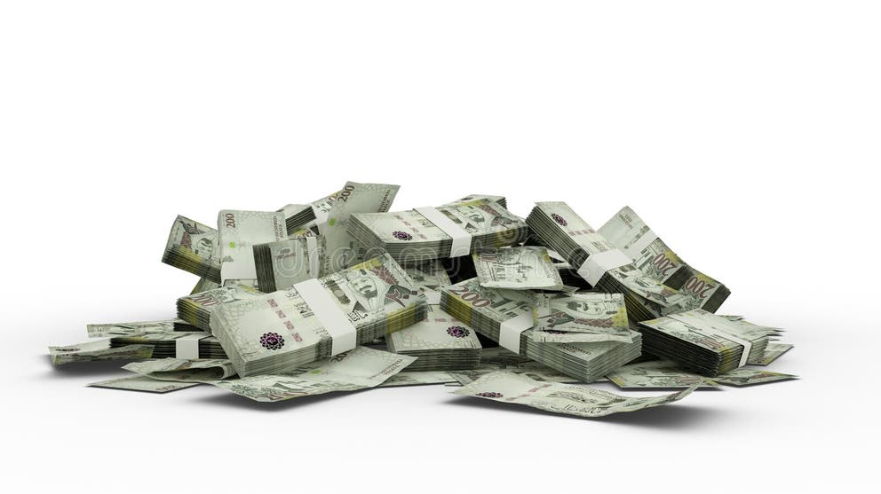 Stack of 200 Saudi Arabian Riyal Notes Stock Illustration ...
