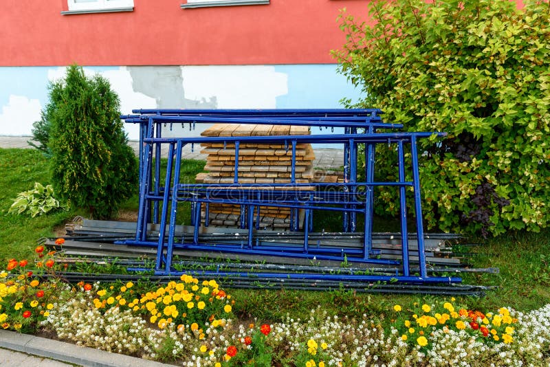 Stack of scaffolding stock image. Image of industrial - 40022065