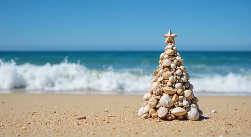 Stack of Scallop Shells with Coral and Stone Pebbles Arranged To ...