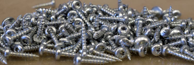 Stack of Screws with Copy Space Stock Image - Image of stack, black ...