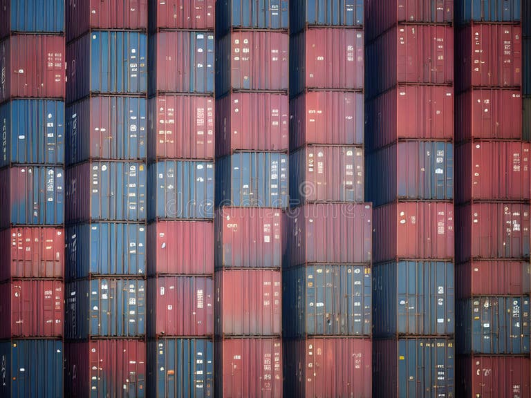 Stack of Sea Cargo Containers. Stock Photo - Image of business, cargo ...
