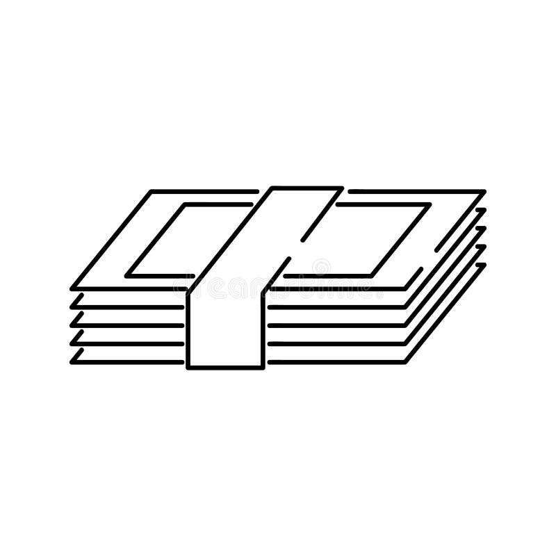 Stack of Sealed Banknotes. Vector Flat Line Icon Stock Vector ...