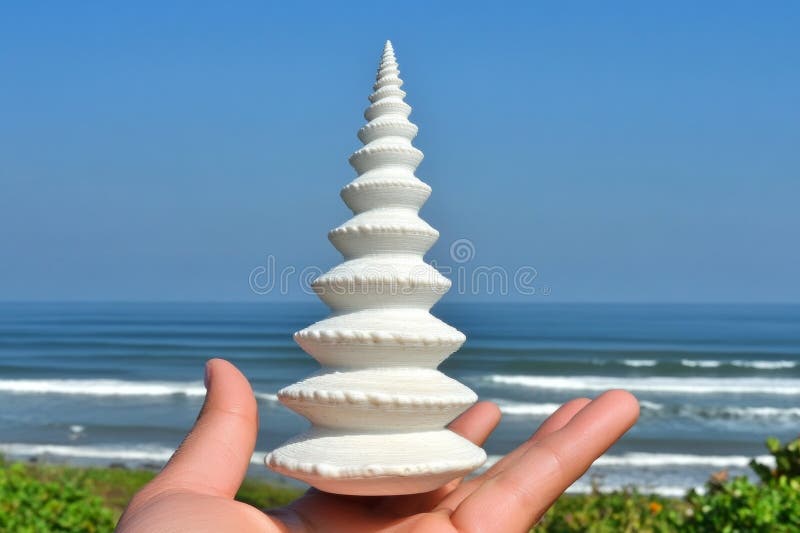 A Stack of Seashells is Being Balanced by a Beachcomber in Just One of ...