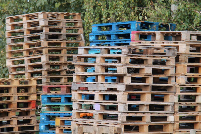 Wooden Timber Pallets. stock image. Image of timber - 269594533