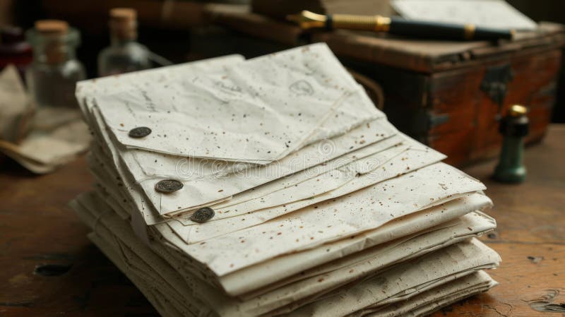 Stack of Seed Paper Envelopes, Each with a Natural Texture Stock Image ...
