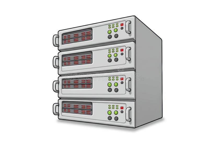 Stack of Server Units for Data Processing and Storage Stock ...