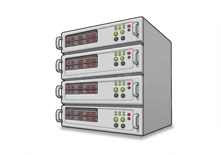 Stack of Server Units for Data Processing and Storage Stock ...