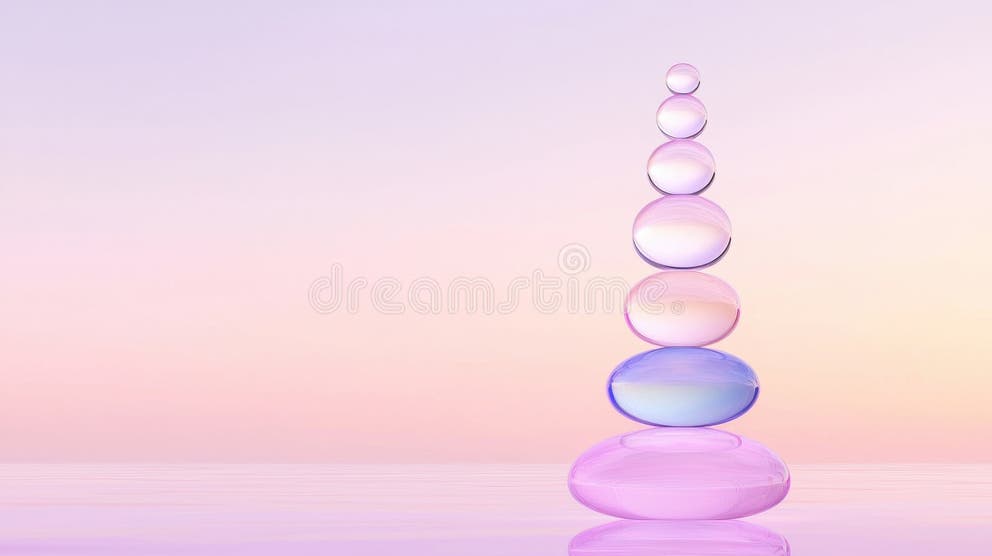 A Stack of Seven Spheres in Various Colors and Sizes, with the Largest ...