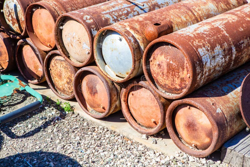 Rusty Compressed Gas Cylinders Stock Image - Image of rust, rusty ...
