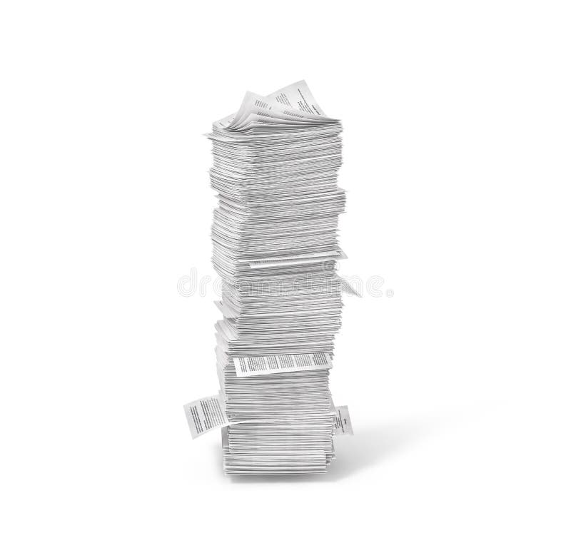 Stack of Sheets Isolated on White Background Stock Photo - Image of ...