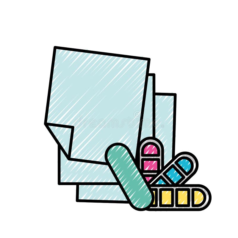 Stack Sheets and Palette Color Tone Graphic Design Stock Illustration ...