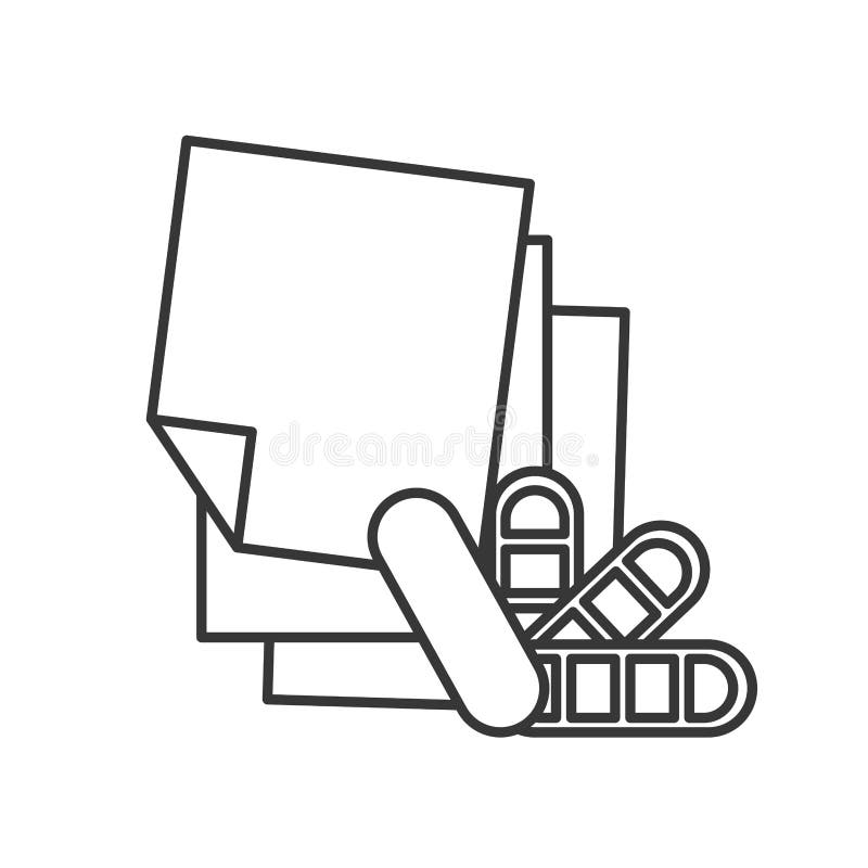 Stack Sheets and Palette Color Tone Graphic Design Stock Vector ...