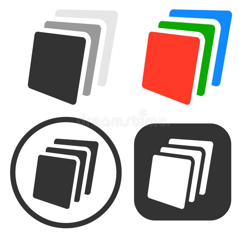 Stack, Sheets of Paper Icon / Symbol Set Stock Vector - Illustration of ...