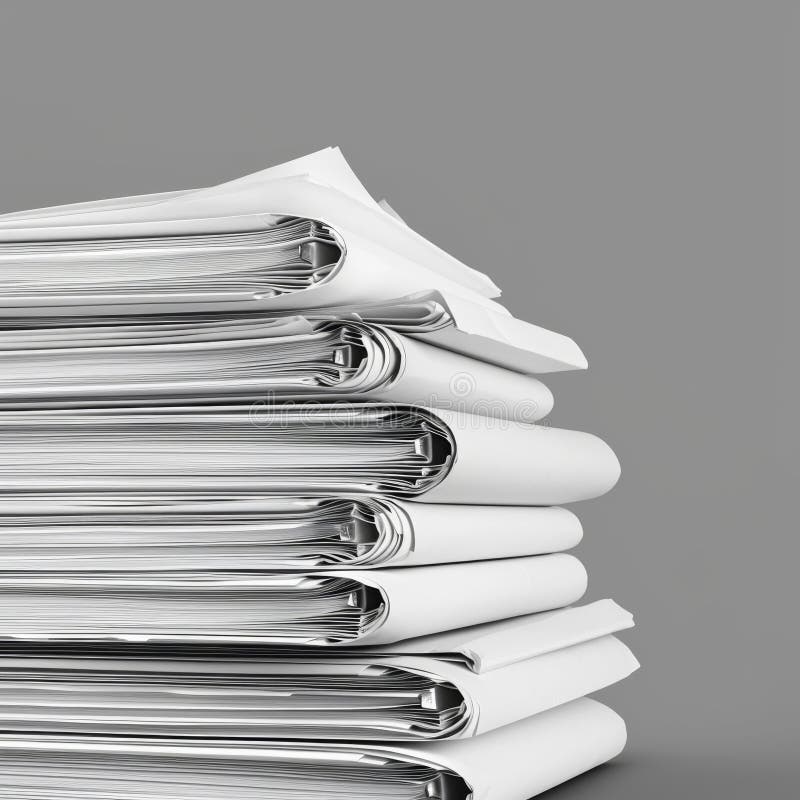 A Stack of Sheets of Paper on the Table, Paper Documents Stuck on the ...