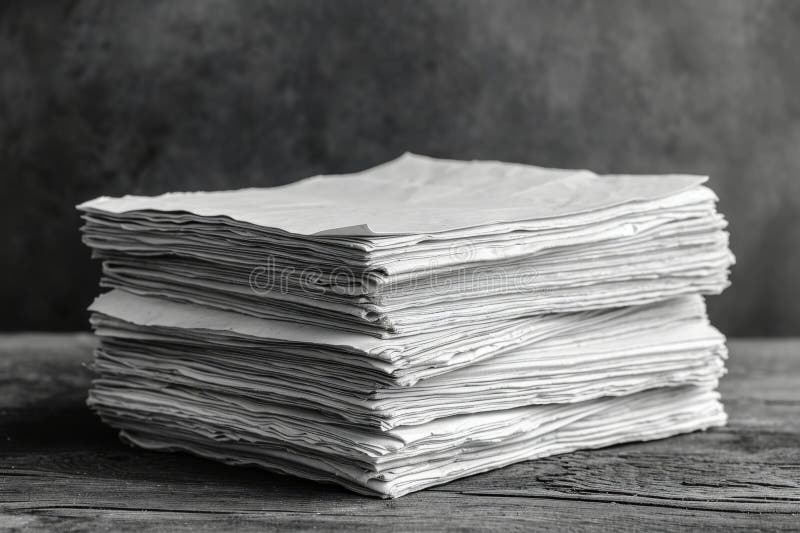 A Stack of Sheets of Paper on the Table, Paper Documents Stuck on the ...