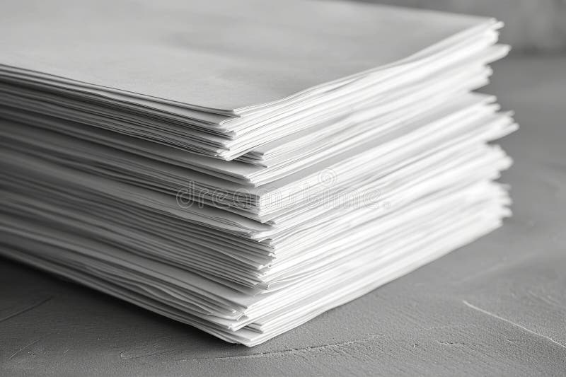 A Stack of Sheets of Paper on the Table, Paper Documents Stuck on the ...