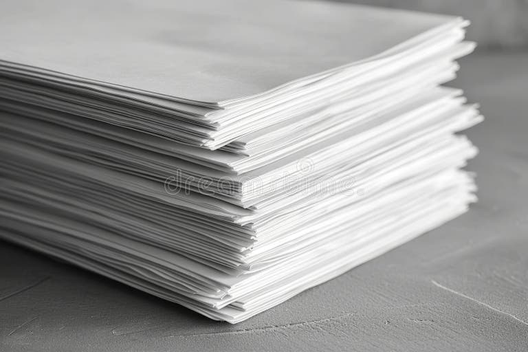 A Stack of Sheets of Paper on the Table, Paper Documents Stuck on the ...