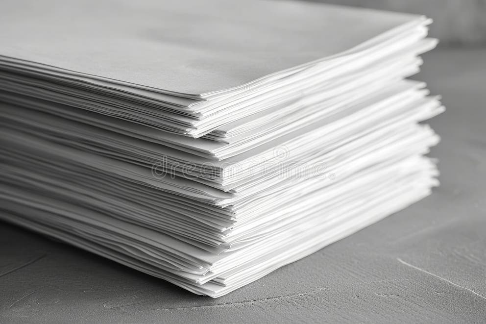 A Stack of Sheets of Paper on the Table, Paper Documents Stuck on the ...