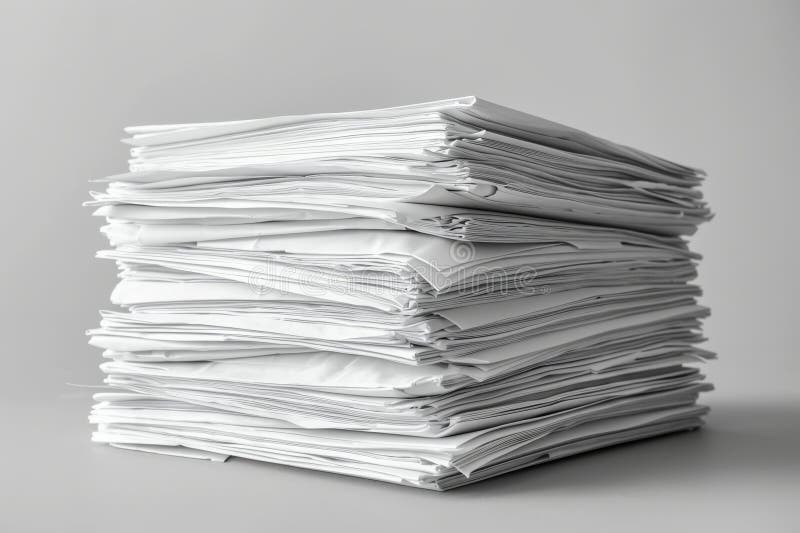 A Stack of Sheets of Paper on the Table, Paper Documents Stuck on the ...