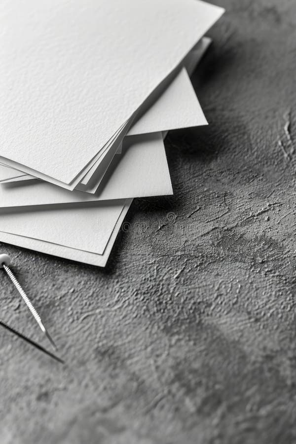 A Stack of Sheets of Paper on the Table, Paper Documents Stuck on the ...