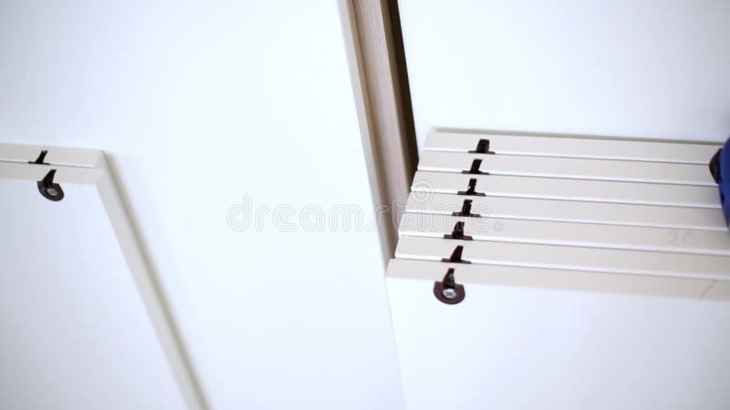 Stack of Shelves for Sliding Door Wardrobe with Stock Video - Video of ...