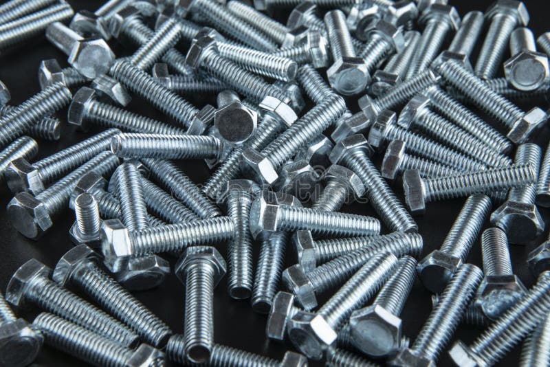 Stack of shiny bolt stock image. Image of construction - 146319151
