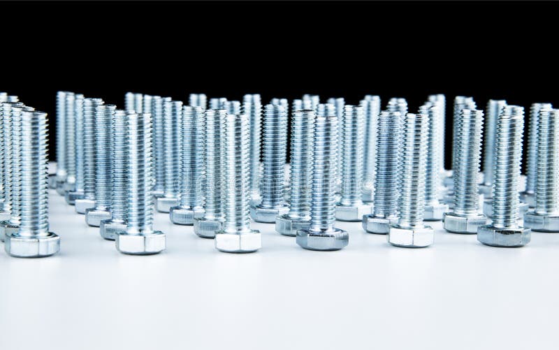 Stack of shiny bolt stock photo. Image of silver, fasteners - 146250274