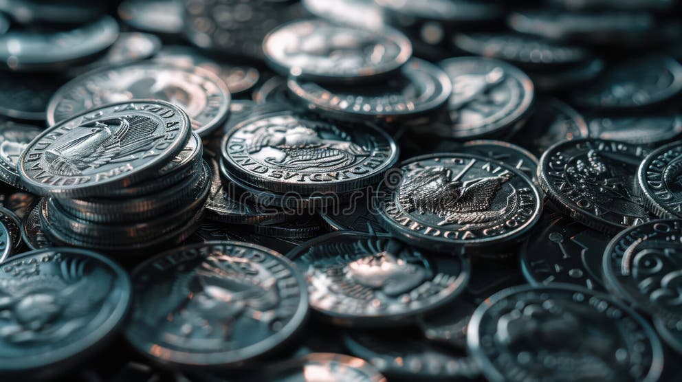 The Stack of Shiny Coins. AI Generated Stock Image - Image of coinage ...