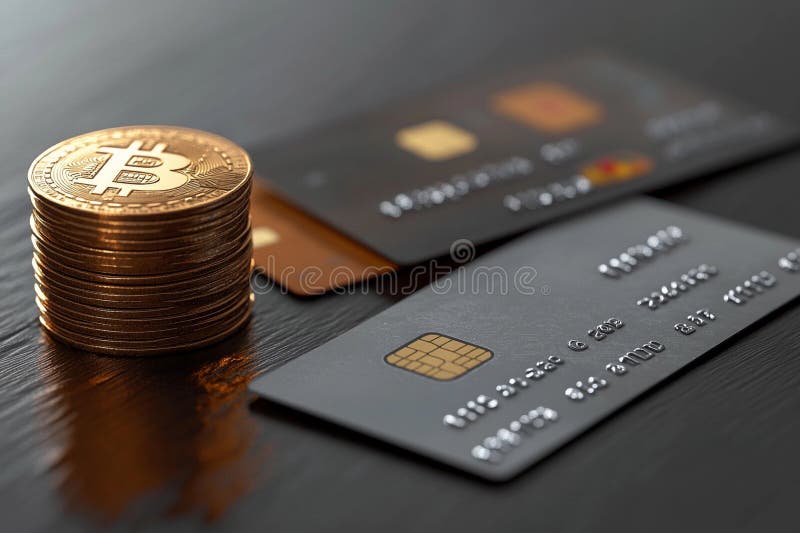 A Stack of Shiny Coins Representing Cryptocurrency Sits beside a Couple ...