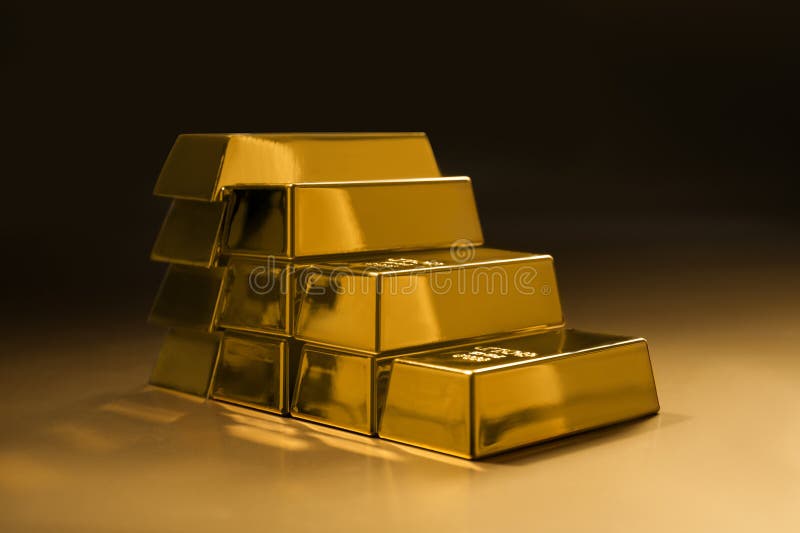 Stack of Shiny Gold Bars on Color Background Stock Photo - Image of ...