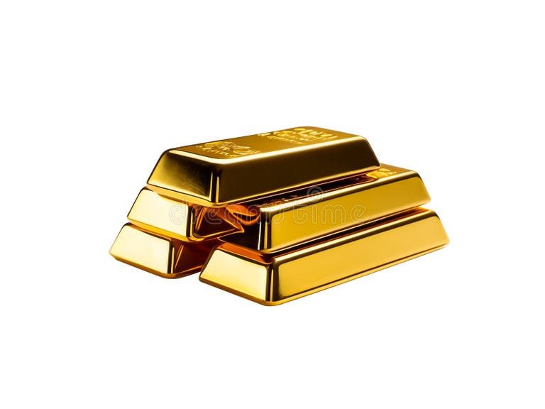 Stack of Shiny Gold Bars Isolated on Transparent Background with ...
