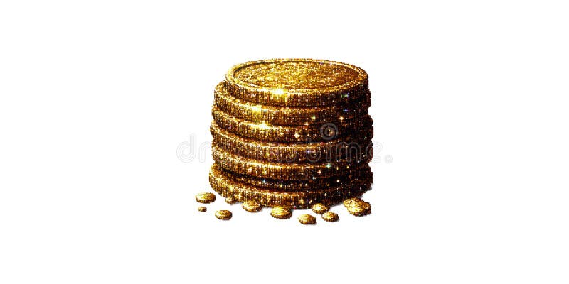 Stack of Shiny Gold Coins Isolated on Transparent Background Stock ...