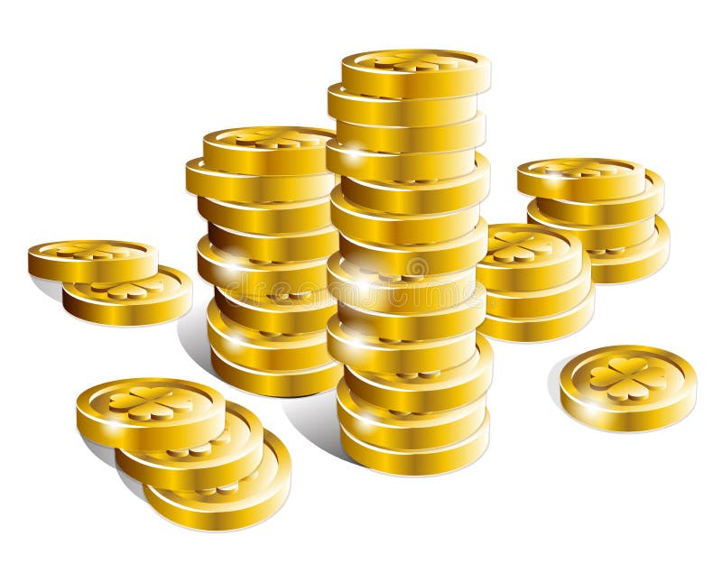 Stack of Vector Shiny Gold Coins Isolated on White Background Stock ... Stack of Vector Shiny Gold Coins Isolated on White Background Stock ...