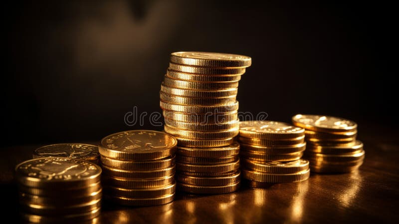 A Stack of Shiny Gold Coins Photograph Stock Illustration ... A Stack of Shiny Gold Coins Photograph Stock Illustration ...