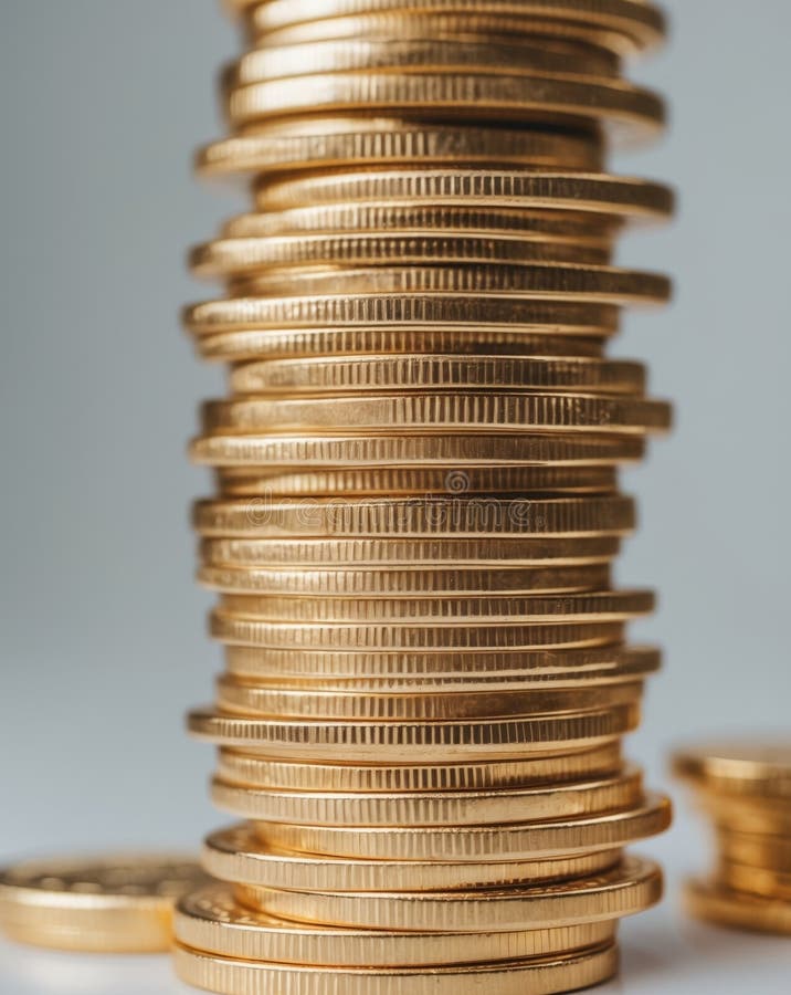 Stack of Shiny Gold Coins Representing Finance and Investment Growth ...