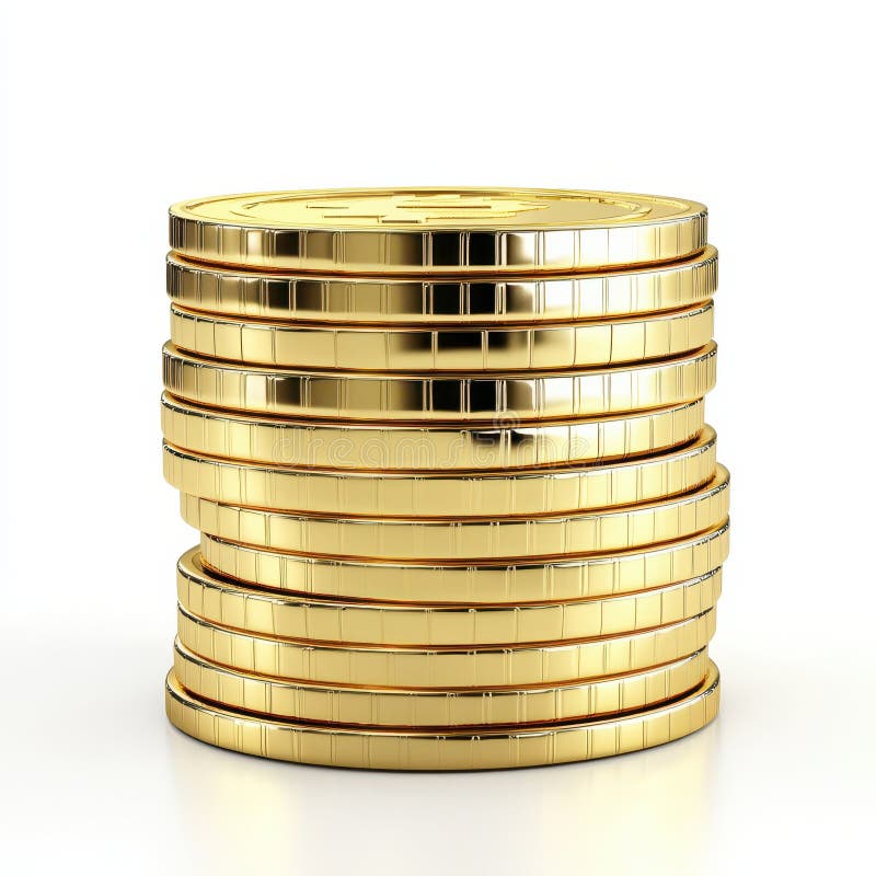 A Stack of Shiny Gold Coins Representing Wealth and Currency Stock ...