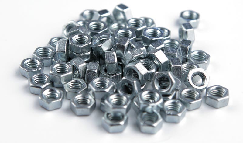 Stack of shiny nuts stock image. Image of hole, metallic - 139799045